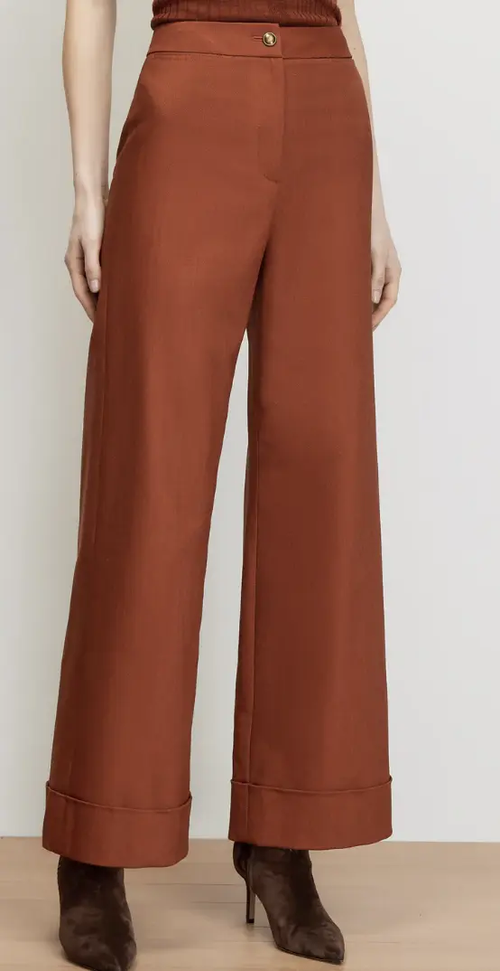 Veronica Beard Darrell Wide-leg Pant - Rust