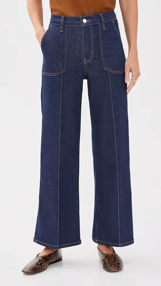 FRAME Le Pixie Slim Petite Palazzo Jeans - Rinse
