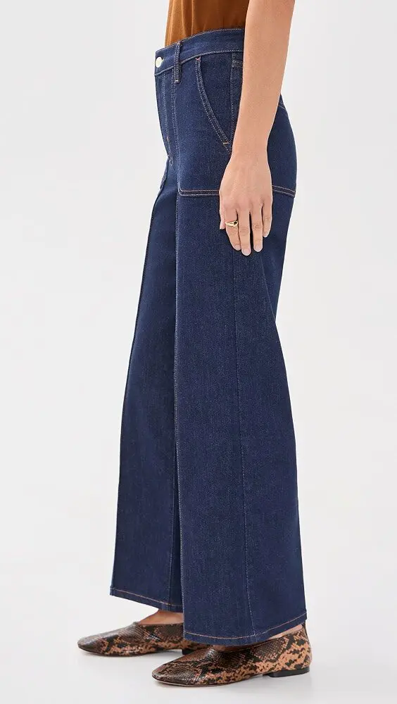 FRAME Le Pixie Slim Petite Palazzo Jeans - Rinse