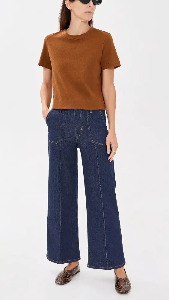 FRAME Le Pixie Slim Petite Palazzo Jeans - Rinse