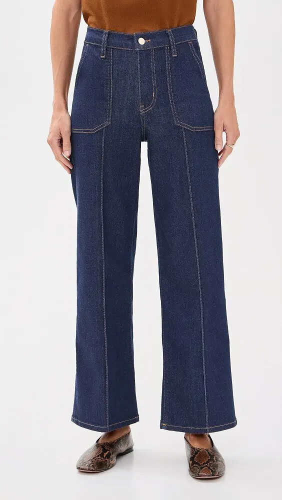 FRAME Le Pixie Slim Petite Palazzo Jeans - Rinse