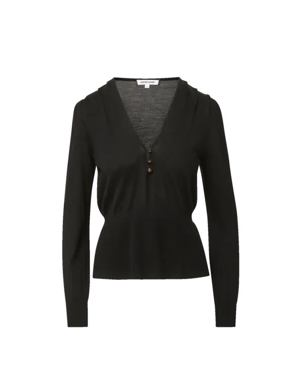 Veronica Beard Zainen Merino Wool Pullover - Black