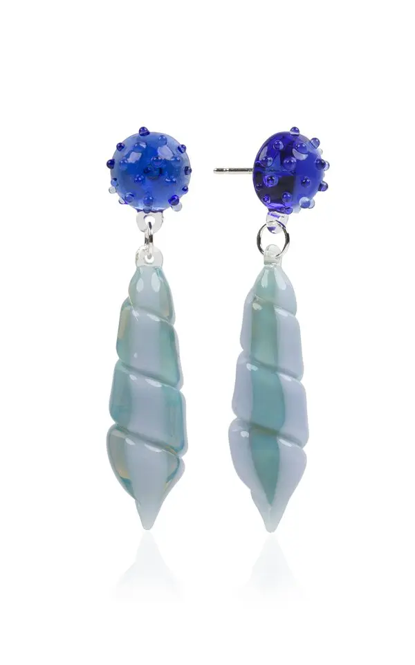 KEANE Shell Drop Earrings - Blue