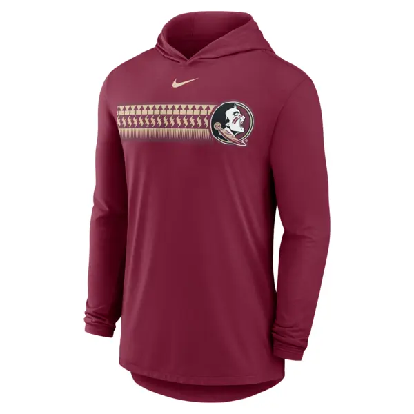 Nike Florida State Primetime Pattern Dri-fit College Long-sleeve Hooded T-shirt - Red