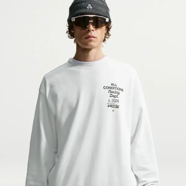Nike Tuff Fleece" Dri-fit Crew-neck Sweatshirt - White