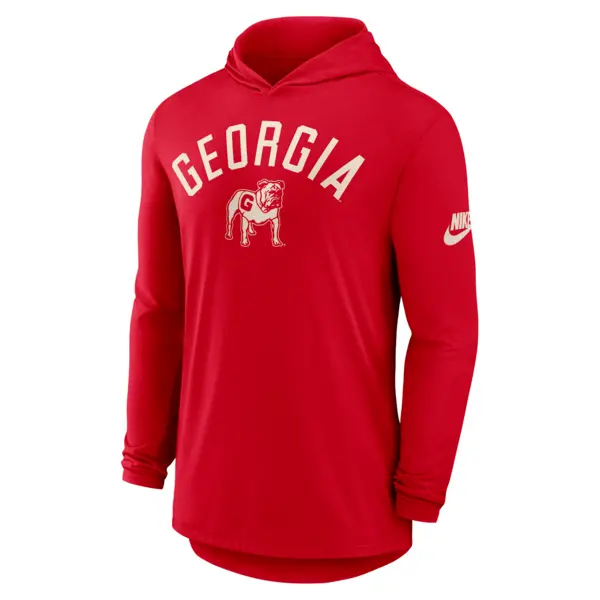 Nike Georgia Legacy Arch Dri-fit College Long-sleeve Hooded T-shirt - Red