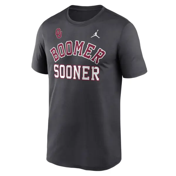 JORDAN Oklahoma Primetime Arch Mantra Legend Dri-fit College T-shirt - Grey