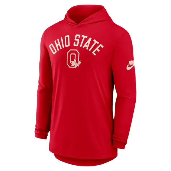 Nike Ohio State Legacy Arch Dri-fit College Long-sleeve Hooded T-shirt - Red