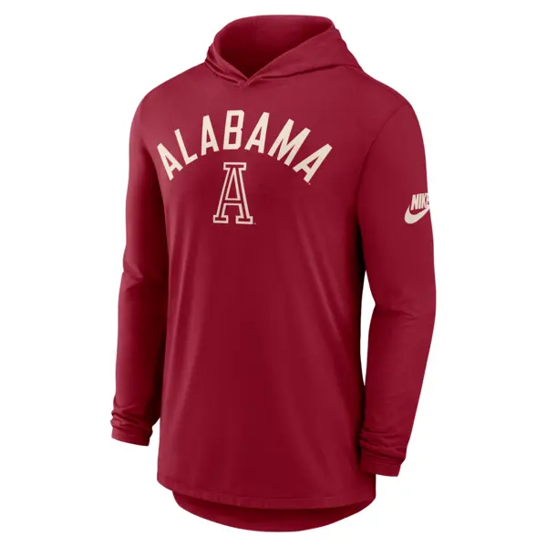 Nike Alabama Legacy Arch Dri-fit College Long-sleeve Hooded T-shirt - Red