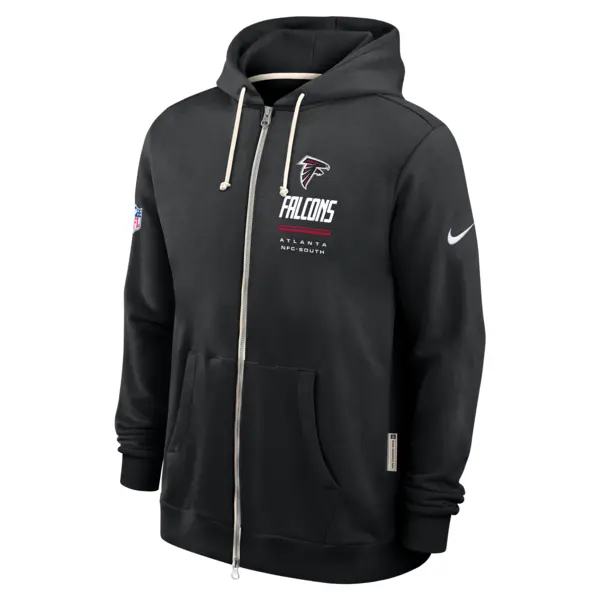 Nike Atlanta Falcons Sideline Standard Issue Dri-fit Nfl Full-zip Hoodie - Black