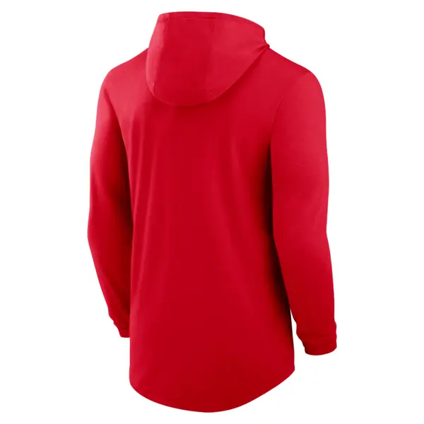 Nike Ohio State Primetime Pattern Dri-fit College Long-sleeve Hooded T-shirt - Red