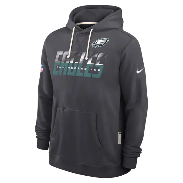 Nike Philadelphia Eagles Sideline Standard Issue Dri-fit Nfl Pullover Hoodie - Grey