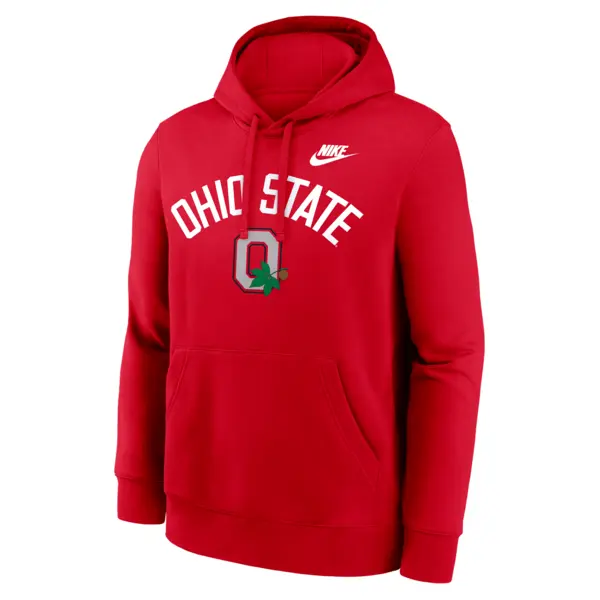 Nike Ohio State Legacy Arch Club College Pullover Hoodie - Red