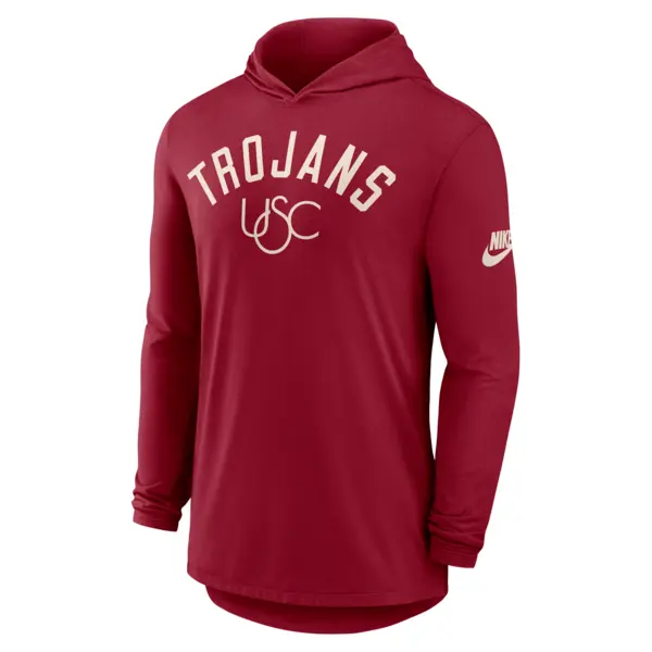 Nike Usc Legacy Arch Dri-fit College Long-sleeve Hooded T-shirt - Red