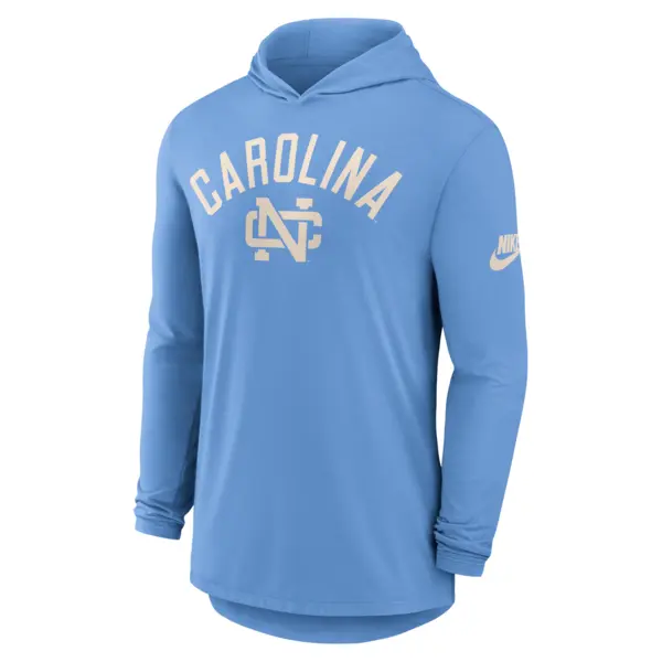 Nike North Carolina Legacy Arch Dri-fit College Long-sleeve Hooded T-shirt - Blue