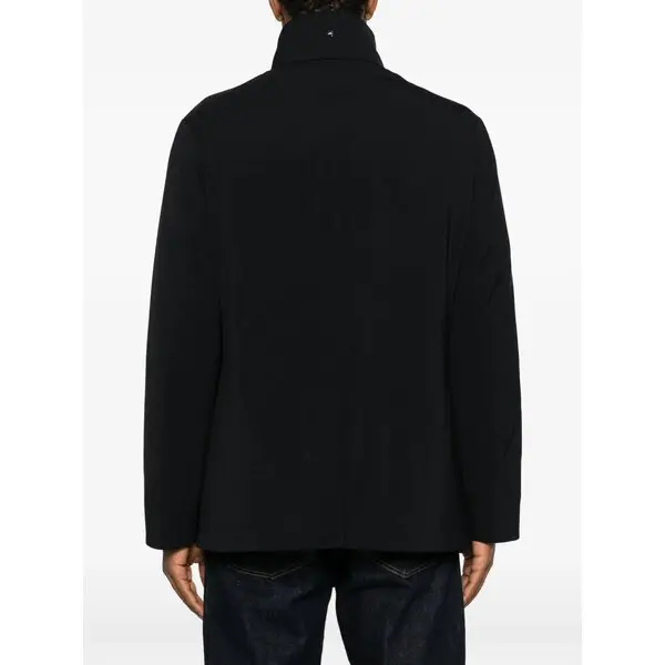 MONTECORE Double-breasted Jacket With Stand Collar - Black