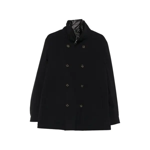 MONTECORE Double-breasted Jacket With Stand Collar - Blue