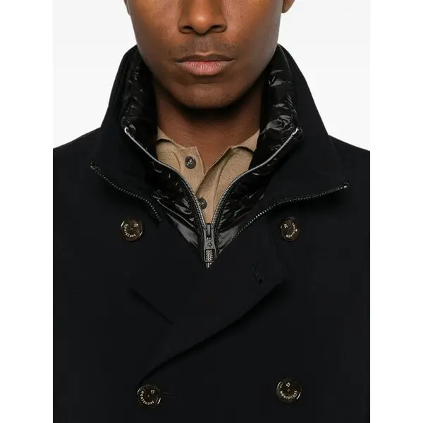 MONTECORE Double-breasted Jacket With Stand Collar - Blue
