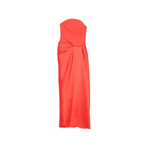Solace London Strapless Draped Maxi Dress