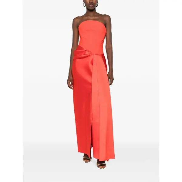 Solace London Strapless Draped Maxi Dress