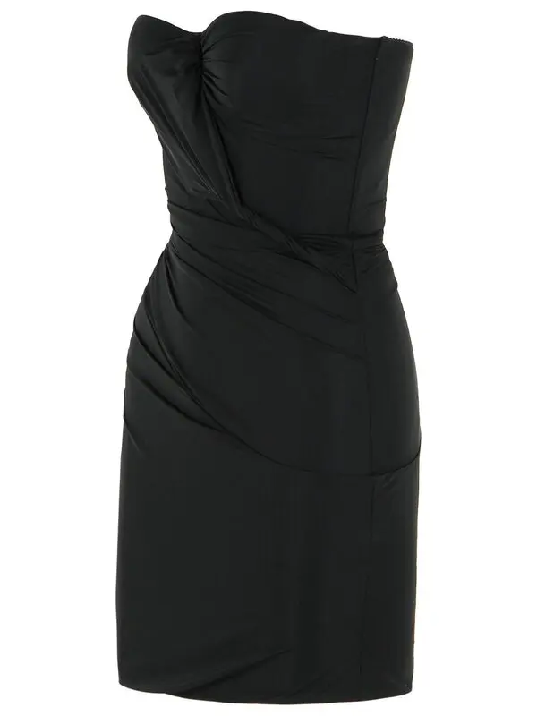 Blumarine Stretch Nylon Draped Corset Dress