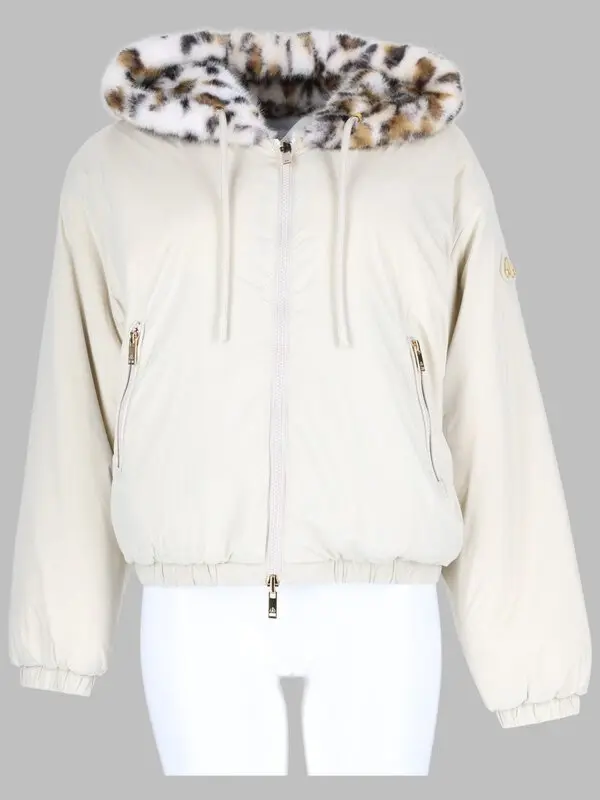 Moose Knuckles Cropped Hooded Jacket With Fur Trim