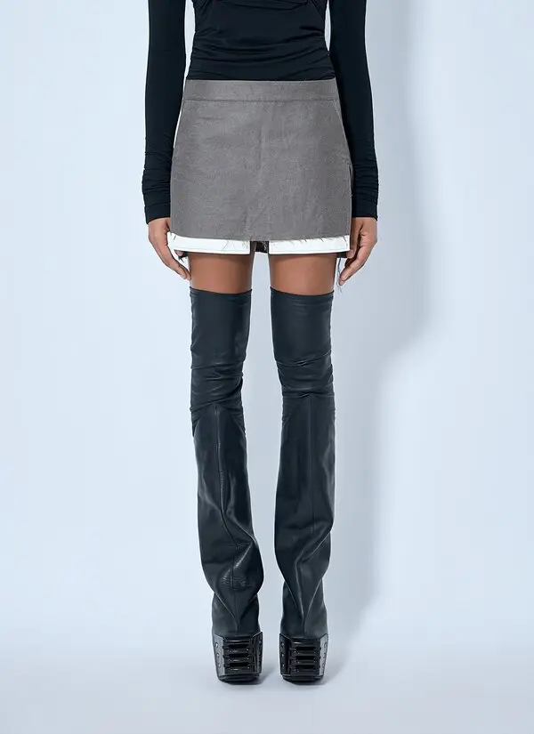 Rick Owens Fog Cutoff Mini Skirt