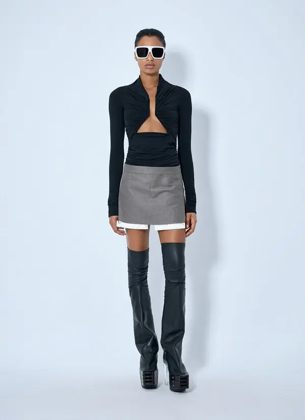 Rick Owens Fog Cutoff Mini Skirt