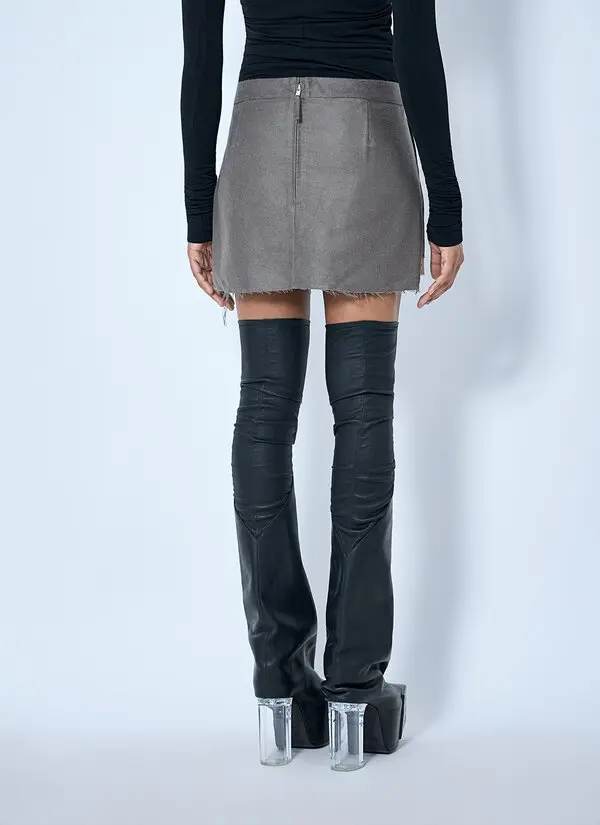 Rick Owens Fog Cutoff Mini Skirt