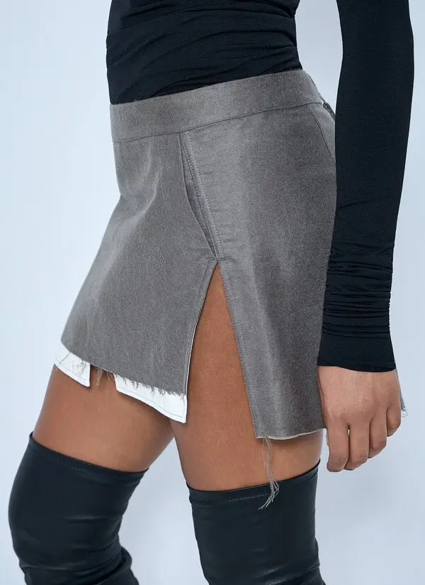 Rick Owens Fog Cutoff Mini Skirt