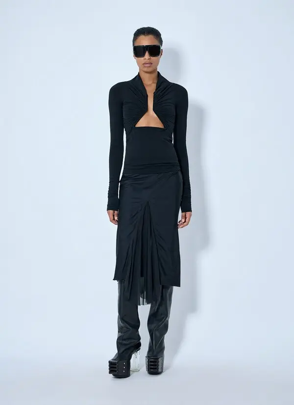 Rick Owens Asymmetrical Midi Skirt