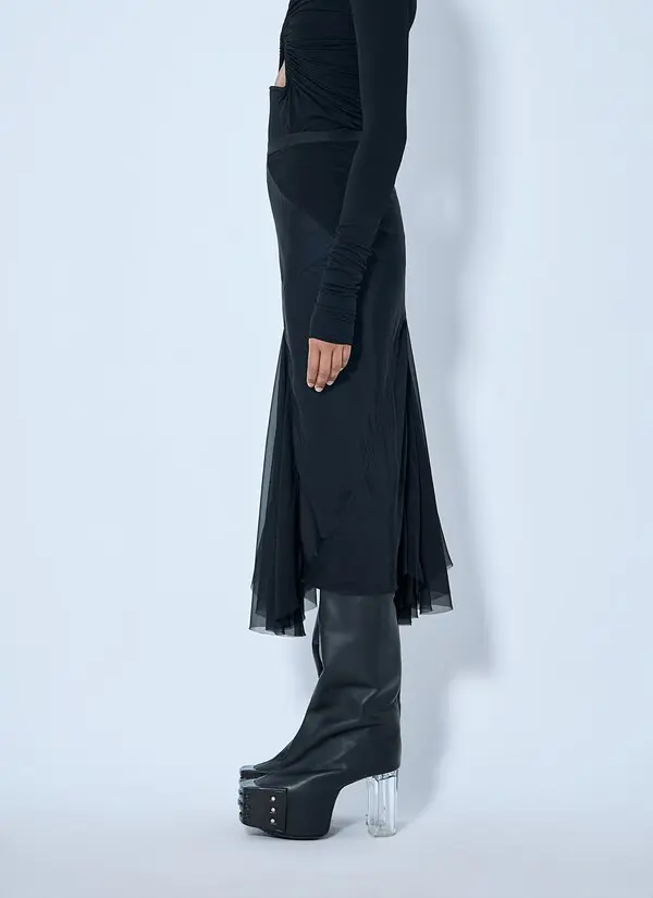 Rick Owens Asymmetrical Midi Skirt