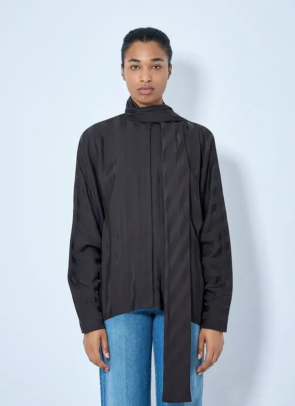 Sportmax Striped Tie-neck Blouse