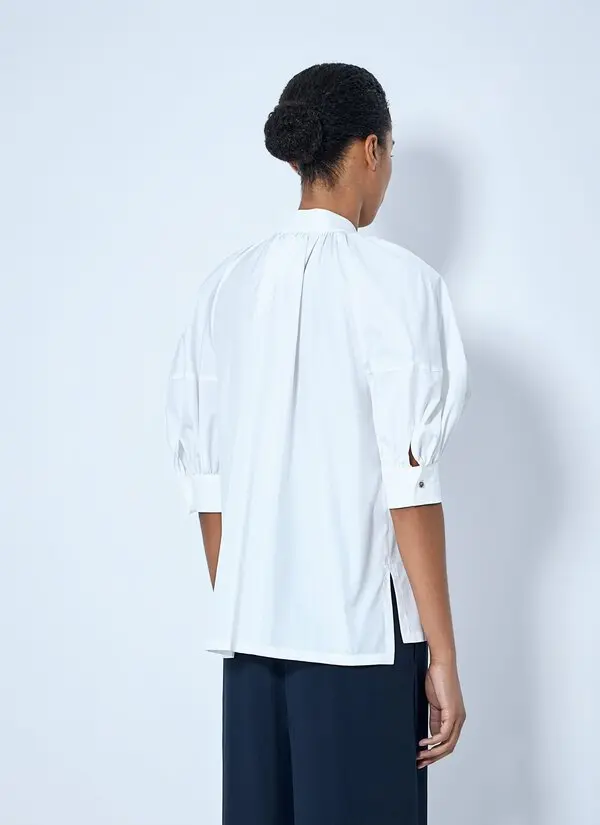 Max Mara Tie-neck Puff Sleeve Blouse