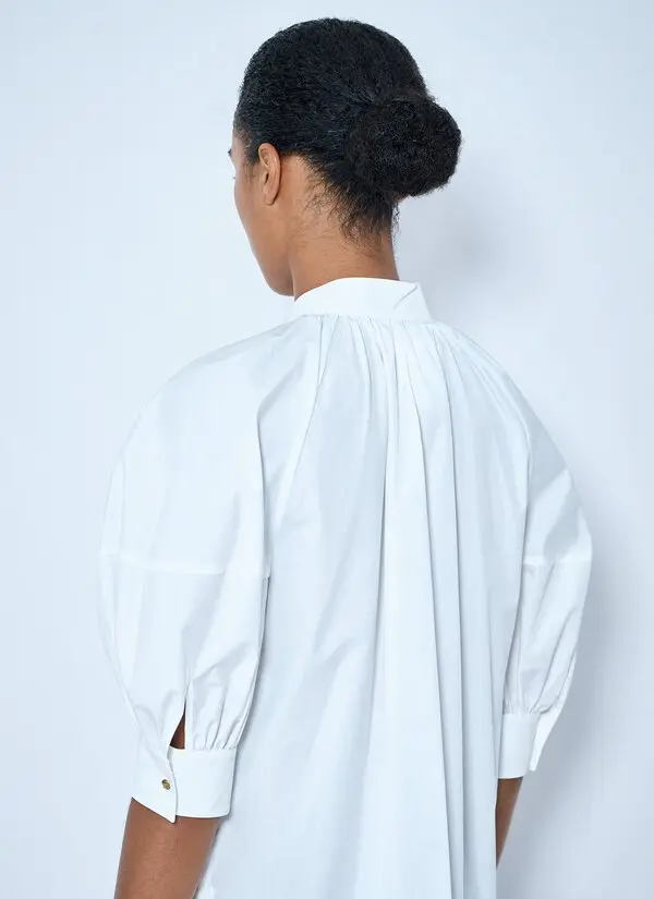 Max Mara Tie-neck Puff Sleeve Blouse