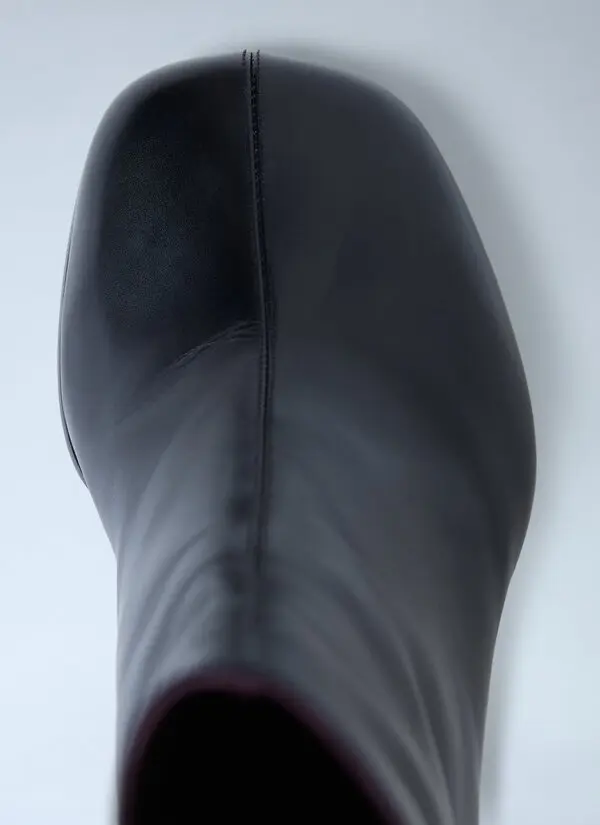 Phoebe Philo Leather Ankle Boots With Block Heel And Zip Fastening