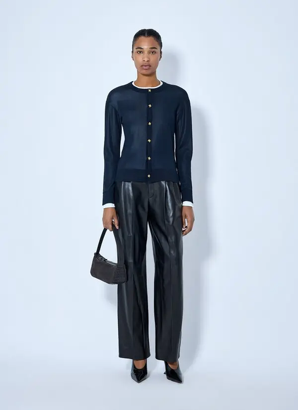 Bottega Veneta Silk Double Knit Cardigan