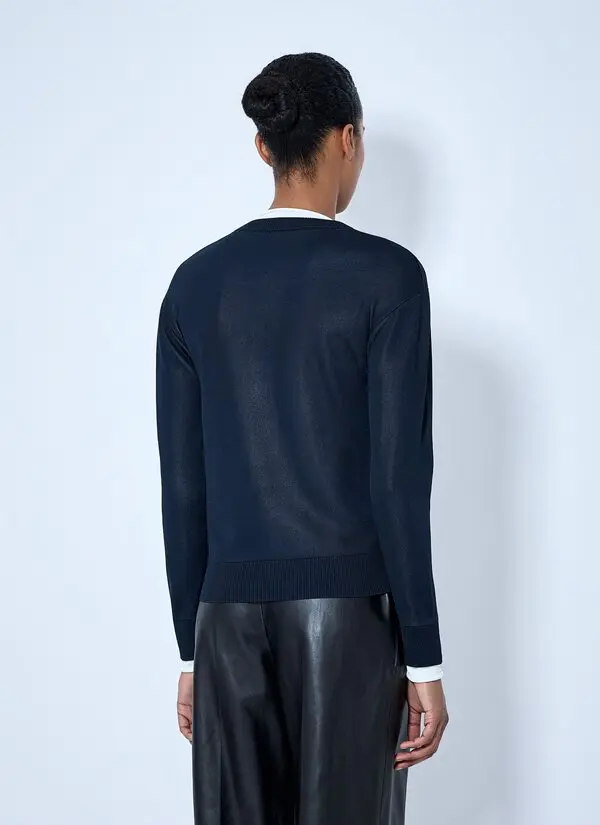 Bottega Veneta Silk Double Knit Cardigan