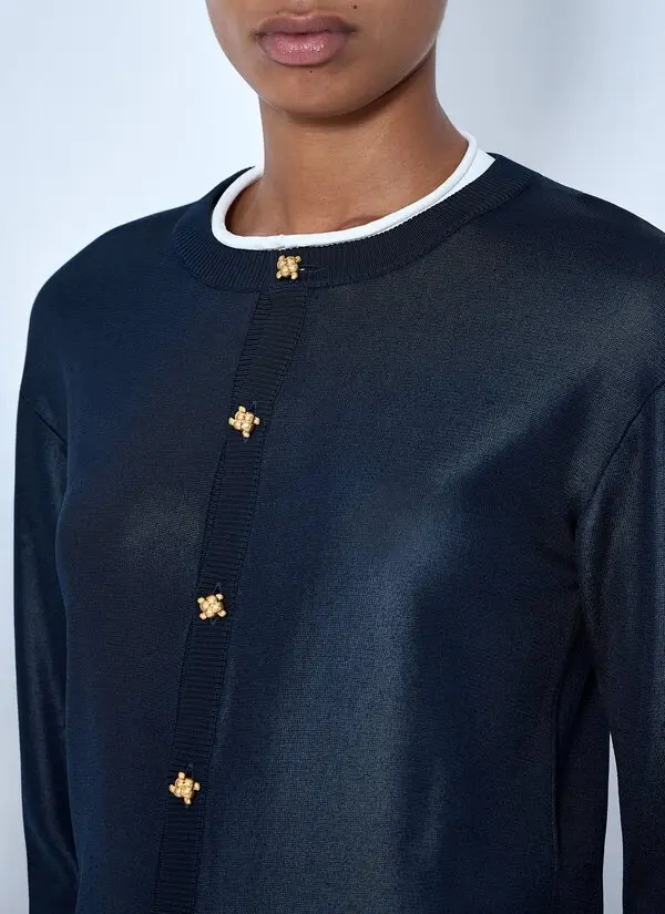 Bottega Veneta Silk Double Knit Cardigan
