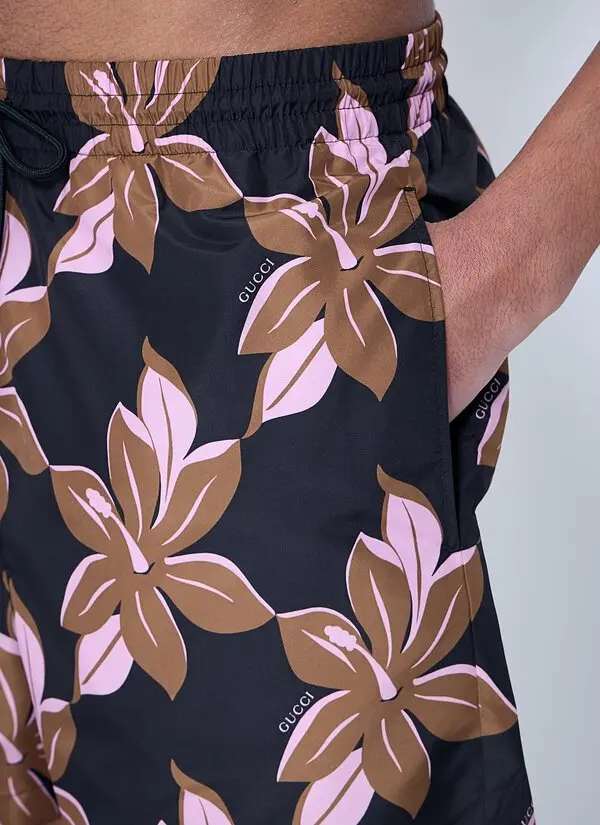 Gucci Printed Poplin Swim Shorts