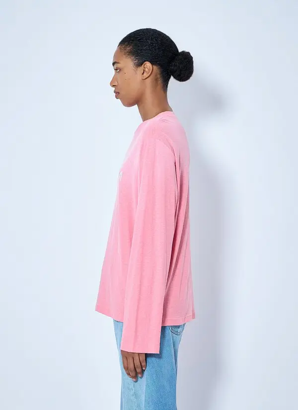 Acne Studios Sprayed Logo Long Sleeve T-shirt - Pink