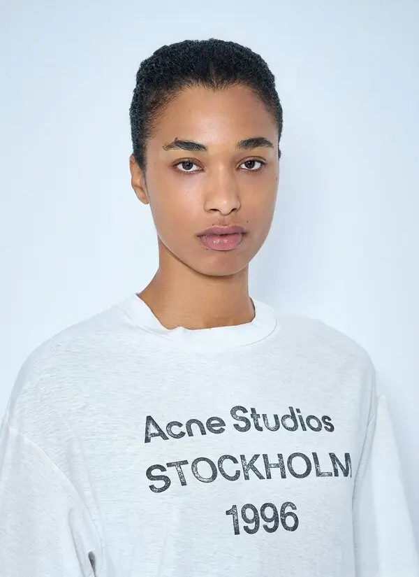 Acne Studios Graphic Logo Cotton Hemp Blend T-shirt