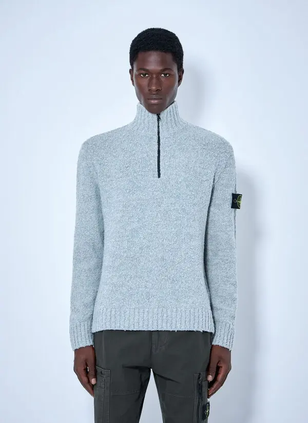 Stone Island Half-zip Wool Sweater - Blue