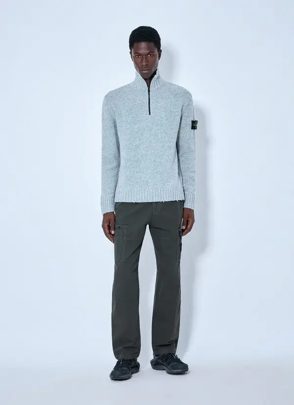 Stone Island Half-zip Wool Sweater - Blue