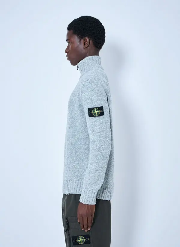Stone Island Half-zip Wool Sweater - Blue