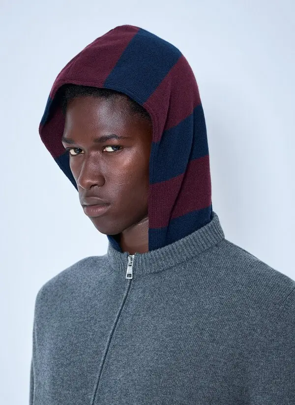 Moncler Zip-up Hoodie With Ribbed Trims