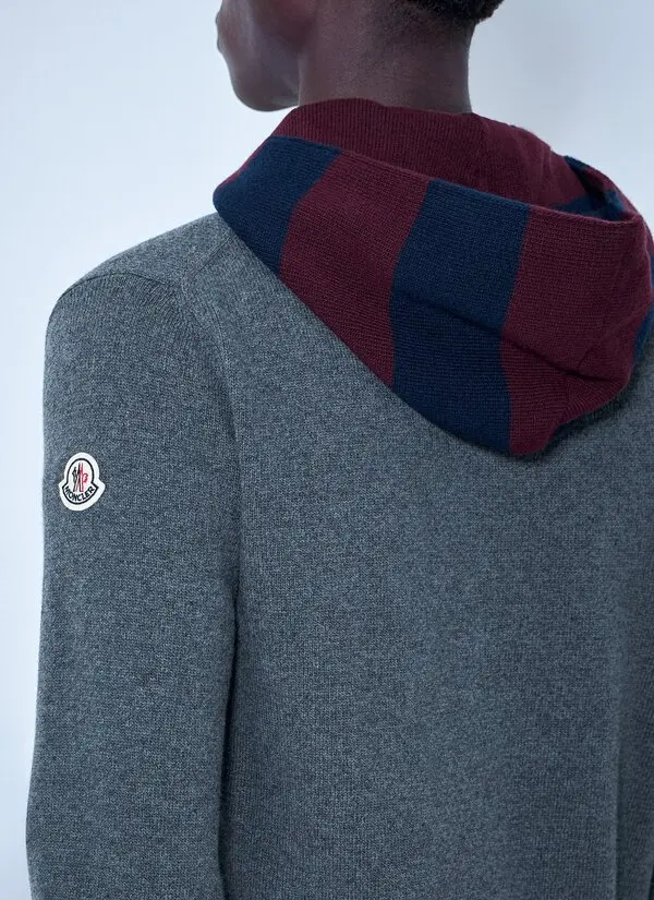 Moncler Zip-up Hoodie With Ribbed Trims