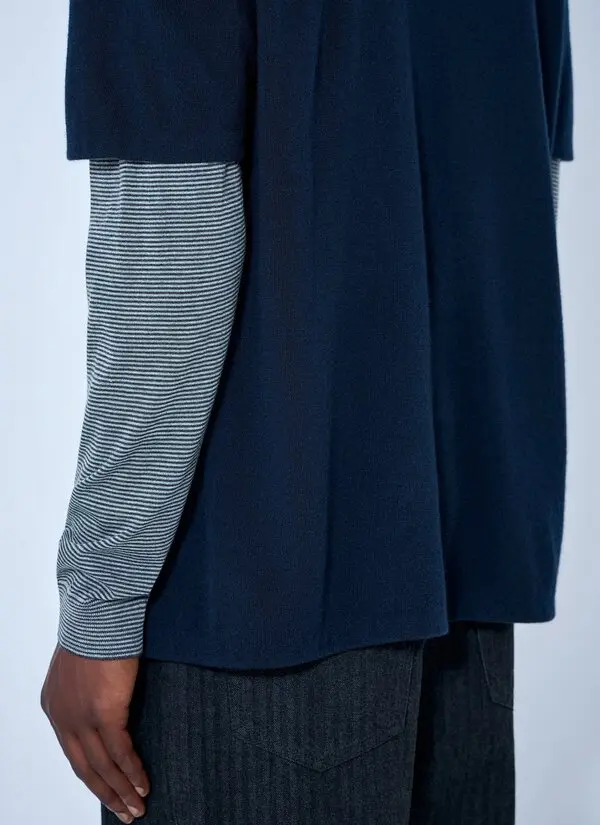 Miu Miu Layered Wool And Cashmere Sweater With Chest Logo