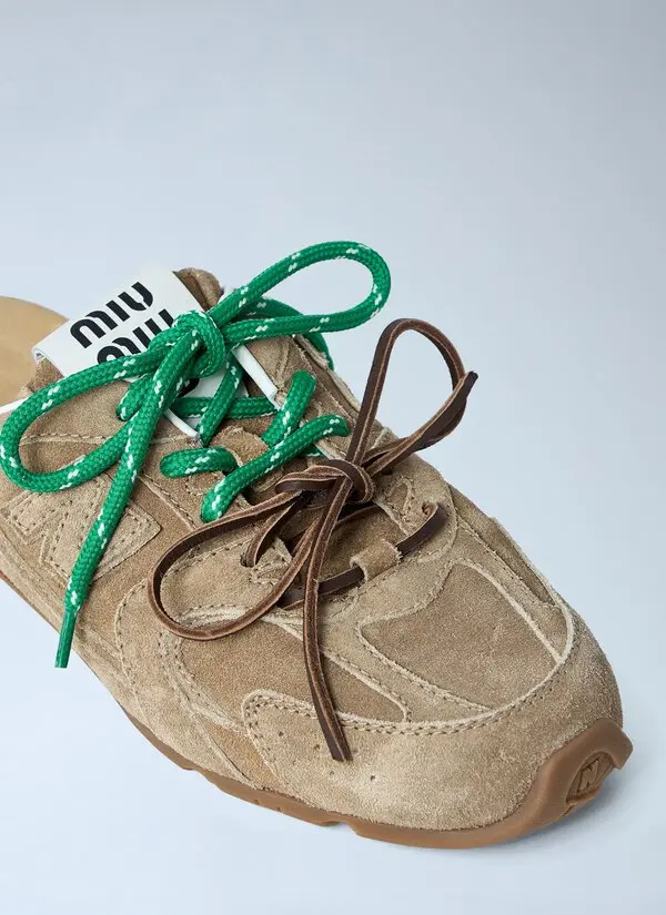 Miu Miu X New Balance 530 Mule Sneakers In Suede - Multicolor