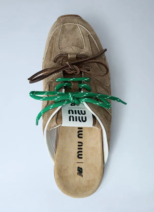 Miu Miu X New Balance 530 Mule Sneakers In Suede - Multicolor